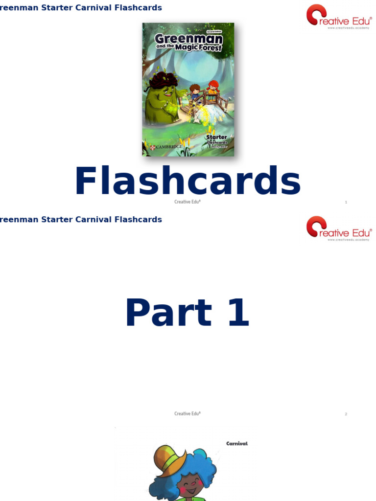 Greenman Starter Carnival Flashcards | PDF