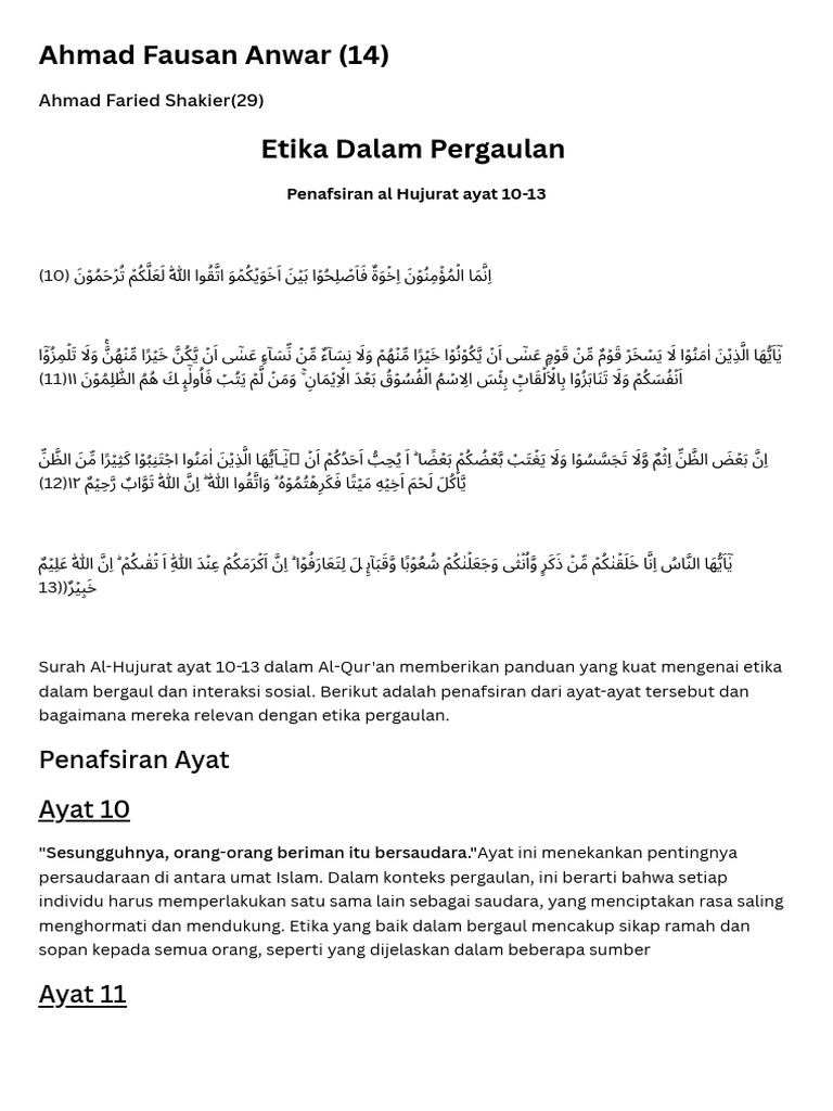 Etika Dalam Pergaulan | PDF
