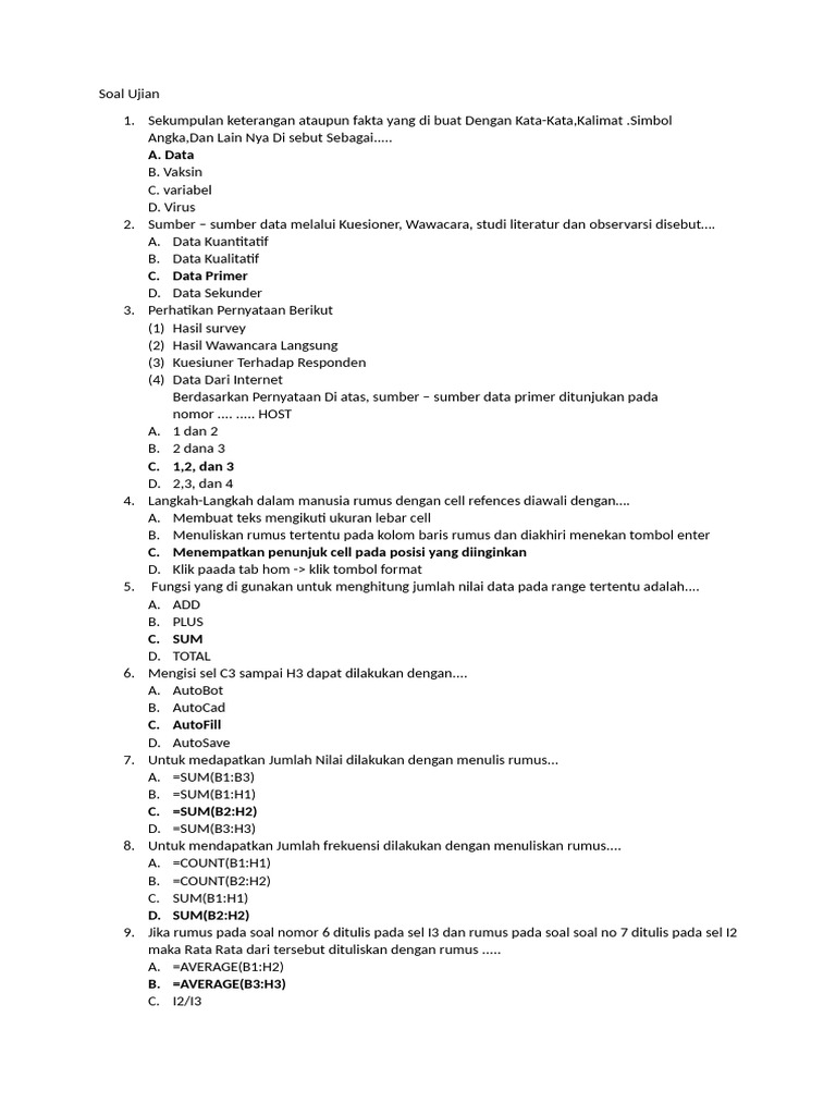 Soal PTS 2025-2026 | PDF
