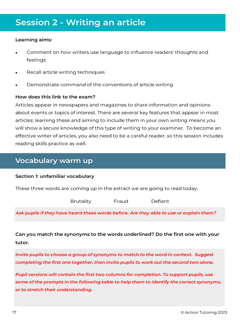 Secondary English TUTOR Workbook Sample2 | PDF | Vocabulary | Prison