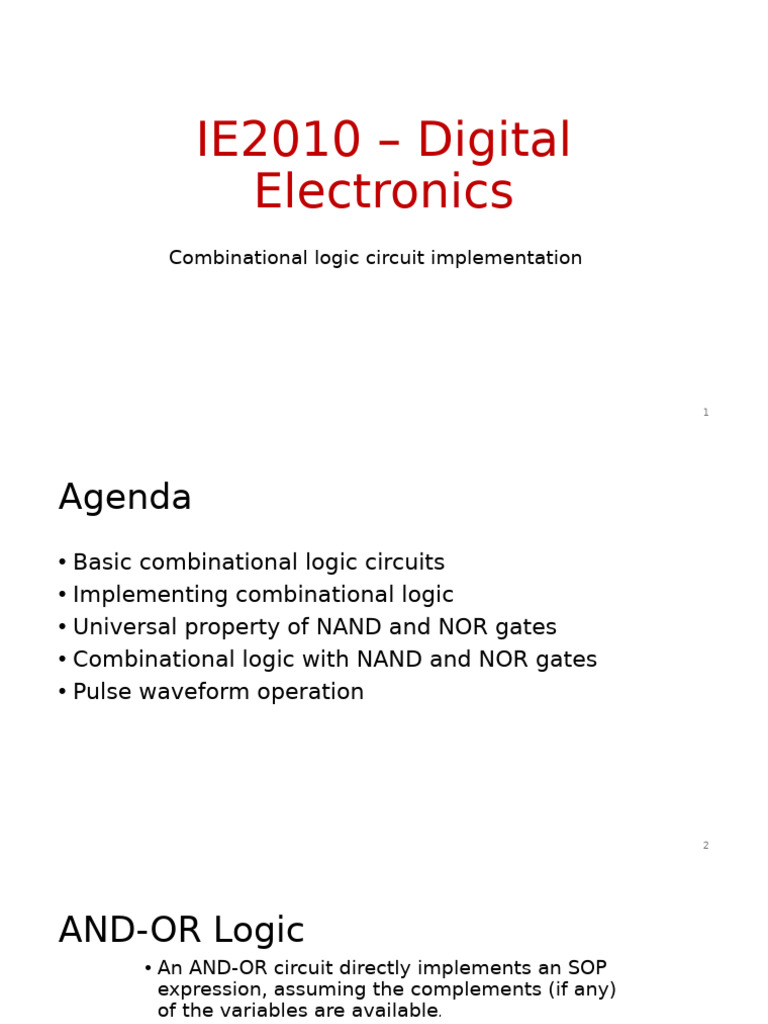 Combinational Logic Circuit Implementation Pdf Logic Gate Boolean Algebra