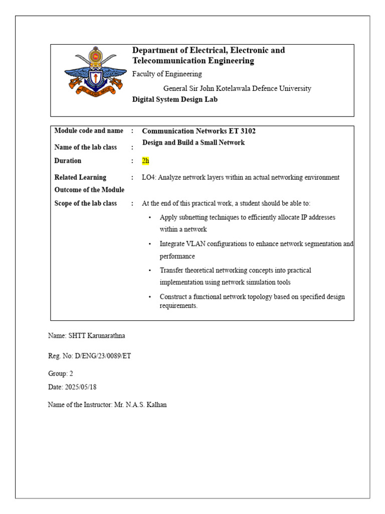 Lab3 Com | PDF | Ip Address | Router (Computing)
