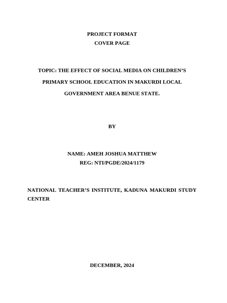 Project Format | PDF