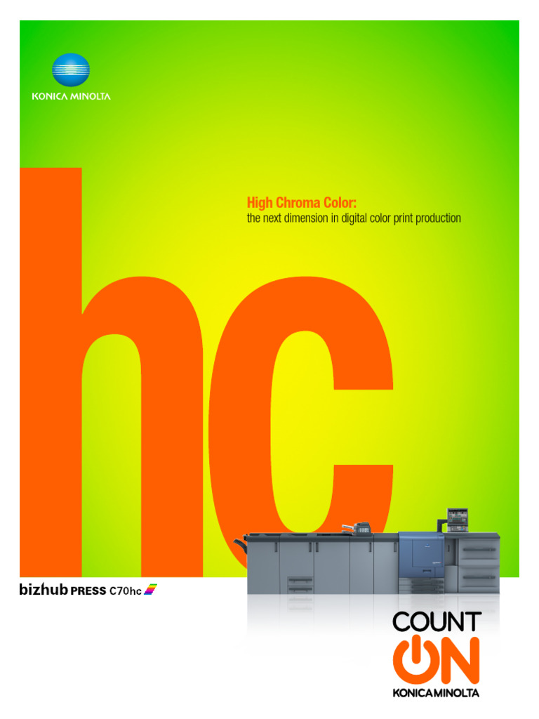 Bizhub PRESS C70hc Brochure | PDF | Color | Printer (Computing)
