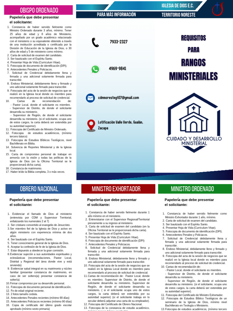 Tríptico Requisitos CDM 25 | PDF | Iglesia cristiana | Teología