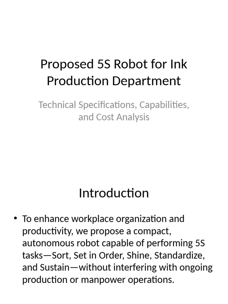 5S Robot Proposal Presentation | PDF