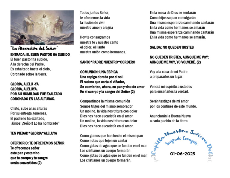 La Ascencion Del Señor Pdf Eucaristía Creencia Religiosa Y Doctrina