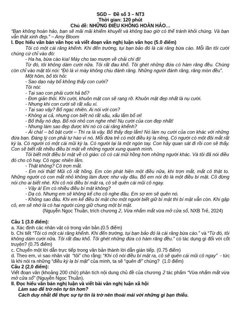 2a SGD Đề Số 3 NT3 | PDF