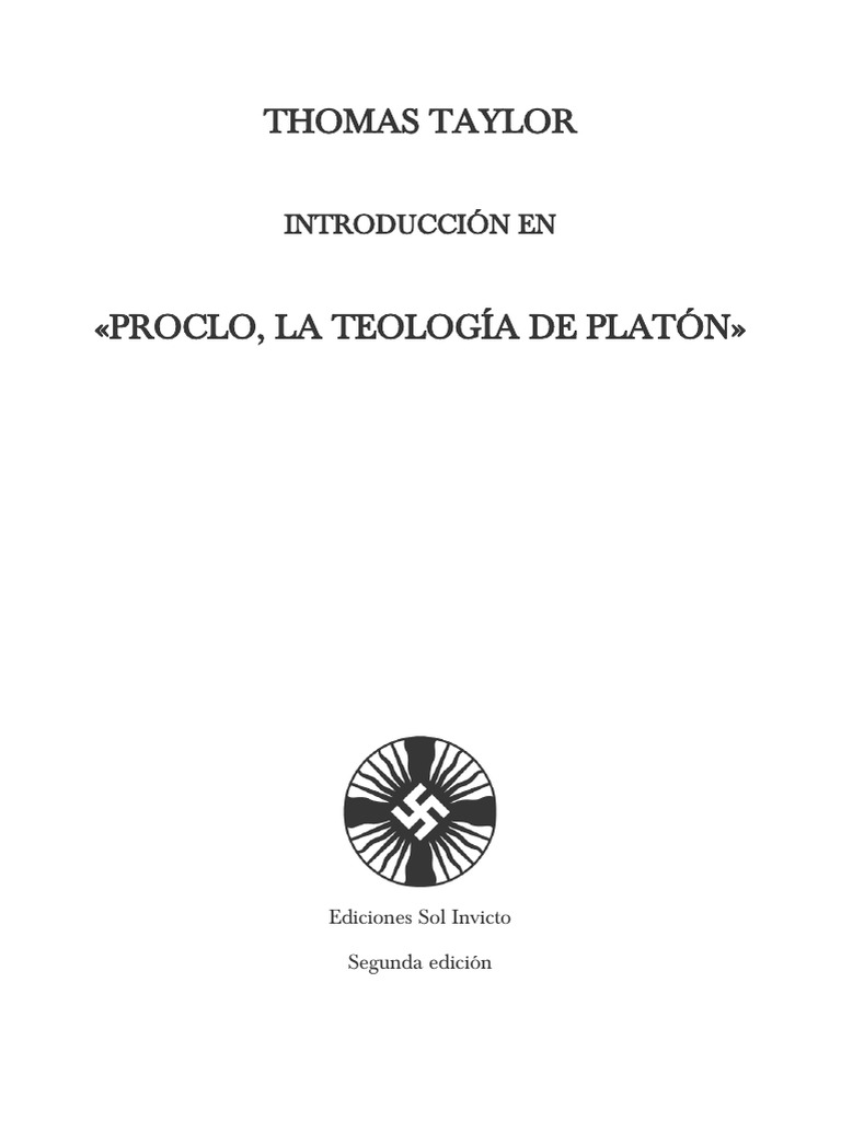 Thomas Taylor - Introducción en Proclo | PDF | Platón | Dios