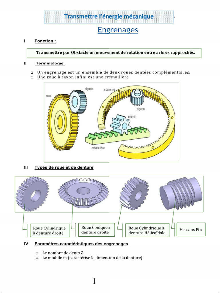 Cours Engrenage SMBF | PDF