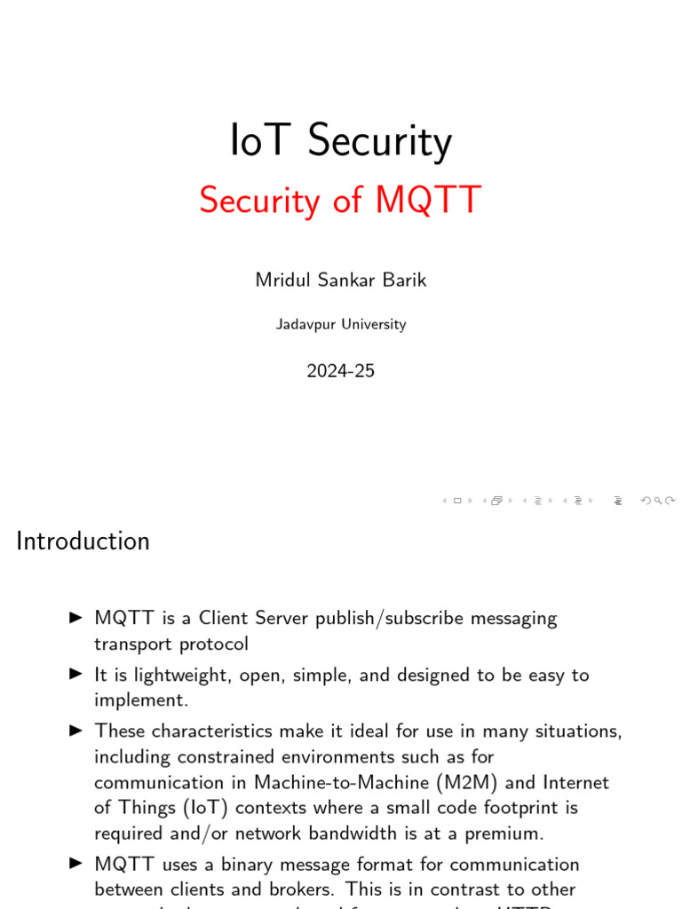 IoT Security Security of MQTT | PDF | Denial Of Service Attack | Telecommunications