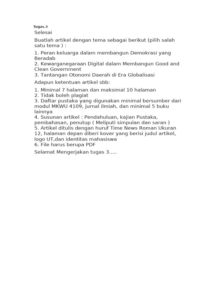 Tugas. 3 PKN Soal | PDF