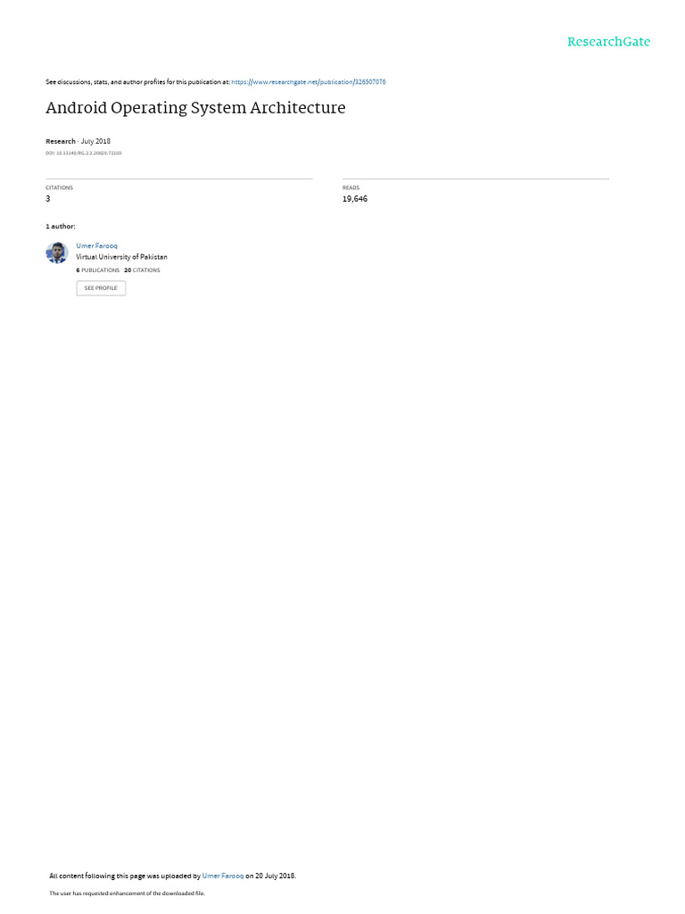 Android Operating System Architecture | PDF | Android (Operating System) | Kernel (Operating System)