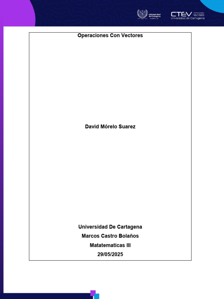 U4 - Operaciones Con Vectores. | PDF