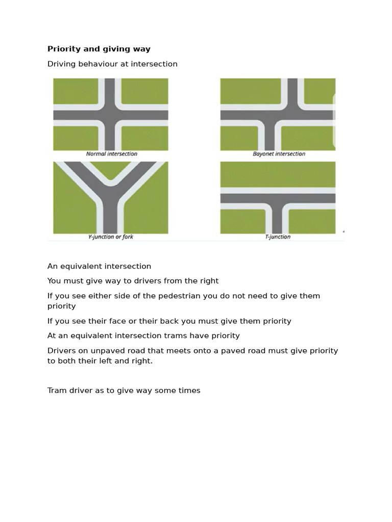 Priority and Giving Way Theory | PDF