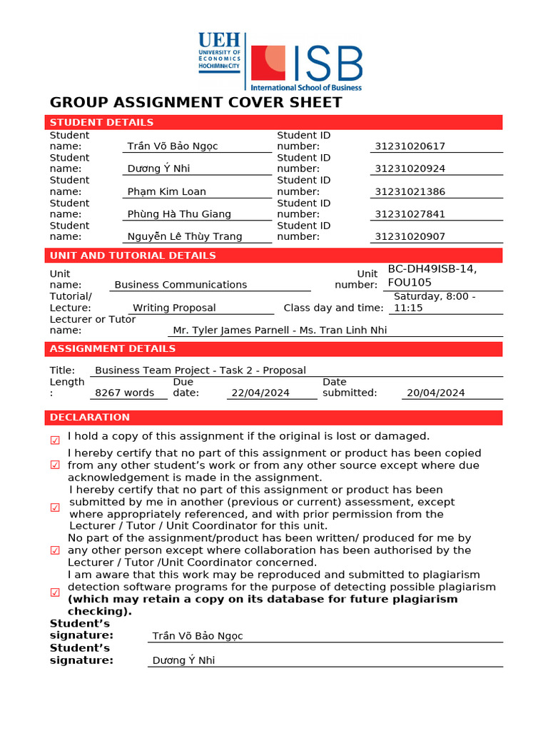 A3 Proposal Team 3 Duong Y Nhi BC 49-14-3 | PDF | Communication ...