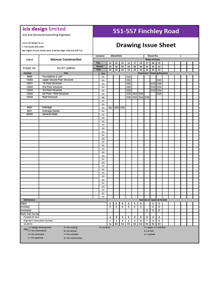 Drawing Issue Sheet | PDF | Real Estate