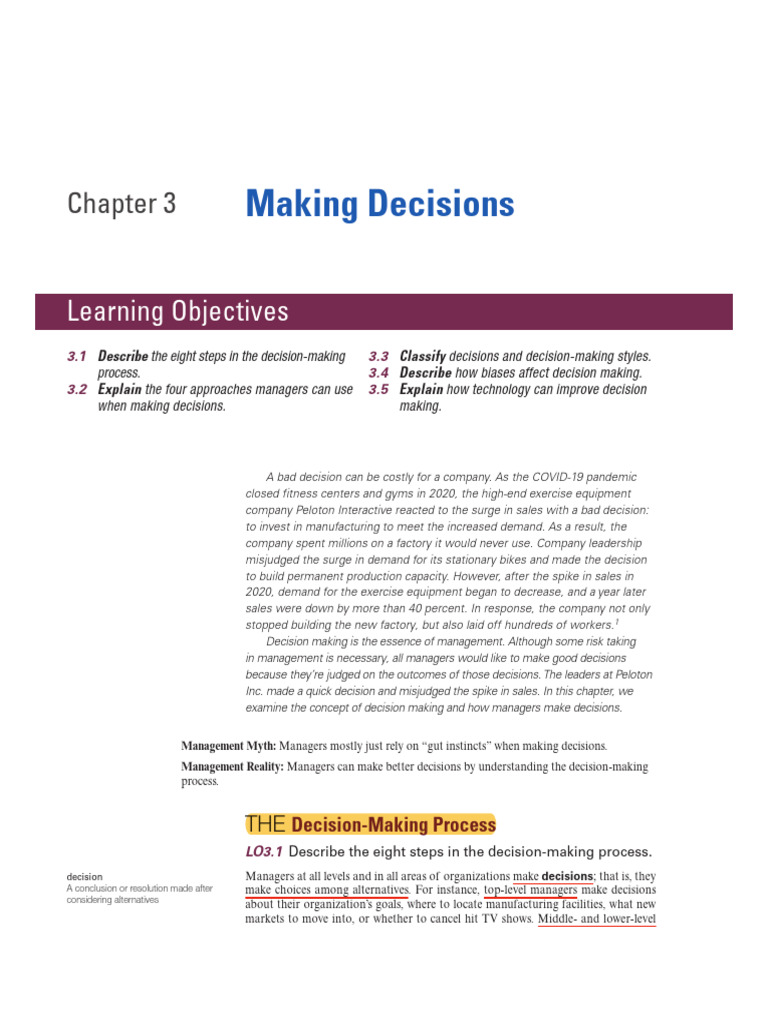 Ch. 3 (16e) - Making Decisions | PDF | Decision Making | Rationality