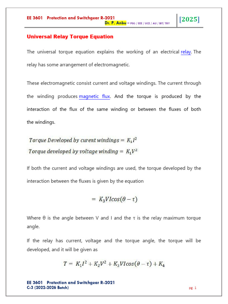 PSG U II Universal Relay Equ | PDF
