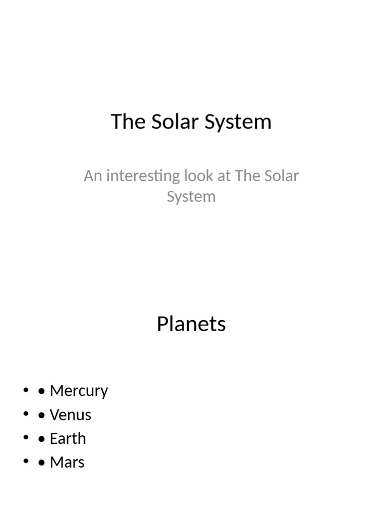 The Solar System | PDF