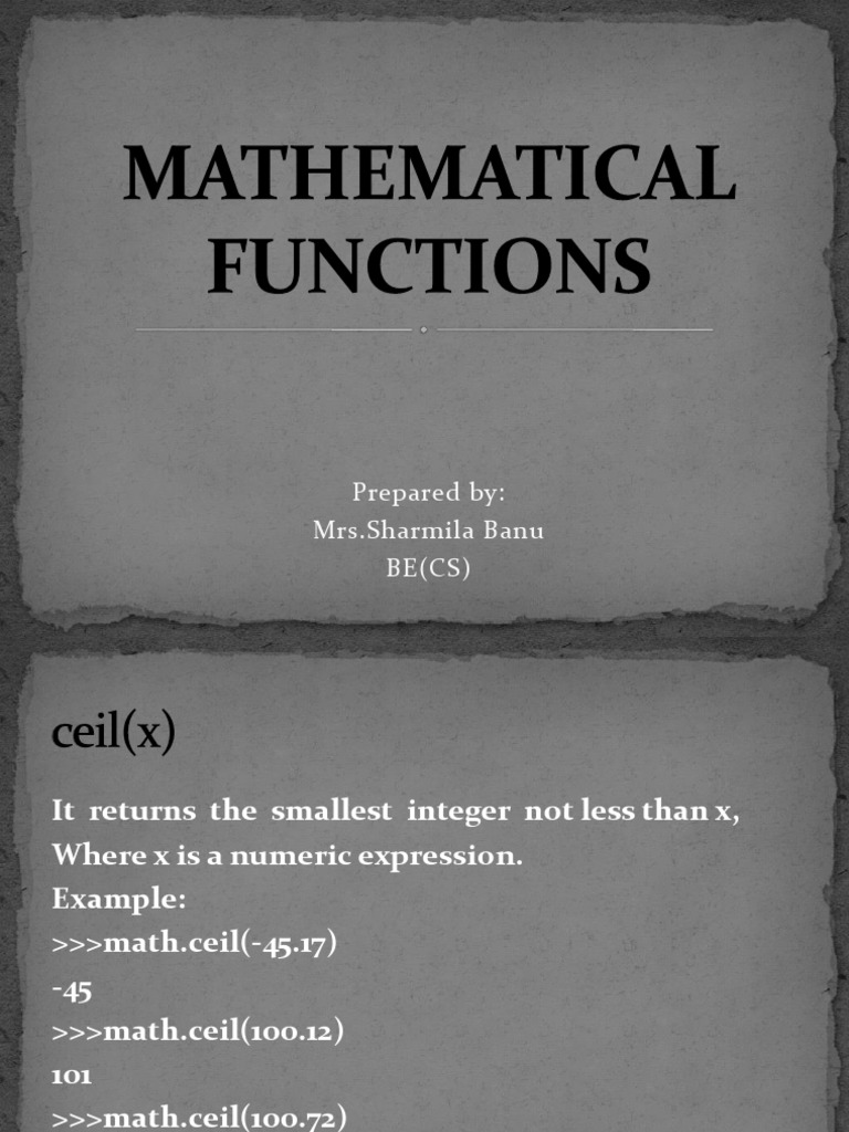 Mathematical Functions | PDF | Trigonometric Functions | Exponential ...