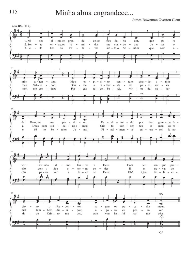 Hino 115 CCB - Minha Alma Engrandece | PDF