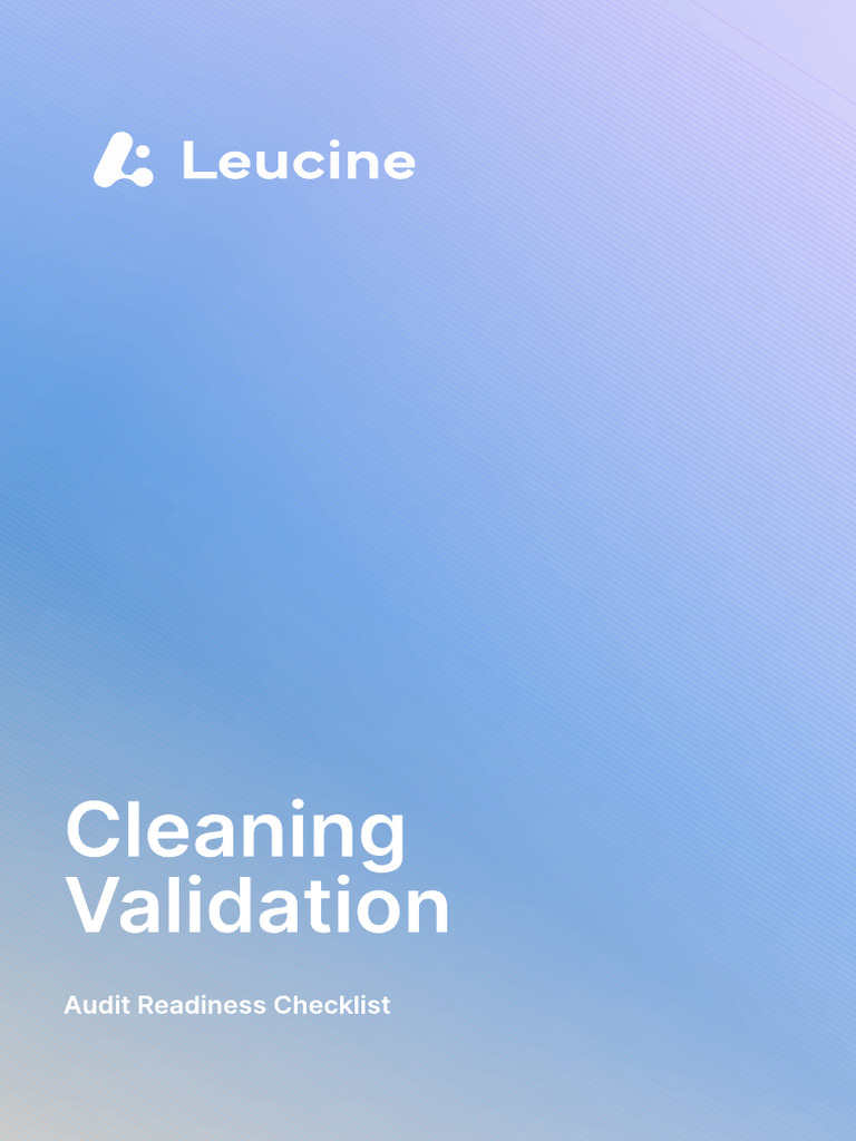Cleaning Validation Checklist | PDF | Verification And Validation ...