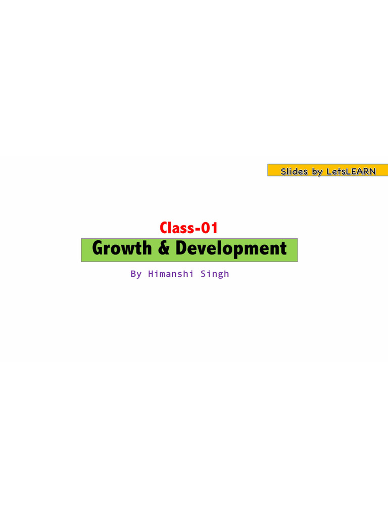 Growth and Development | PDF