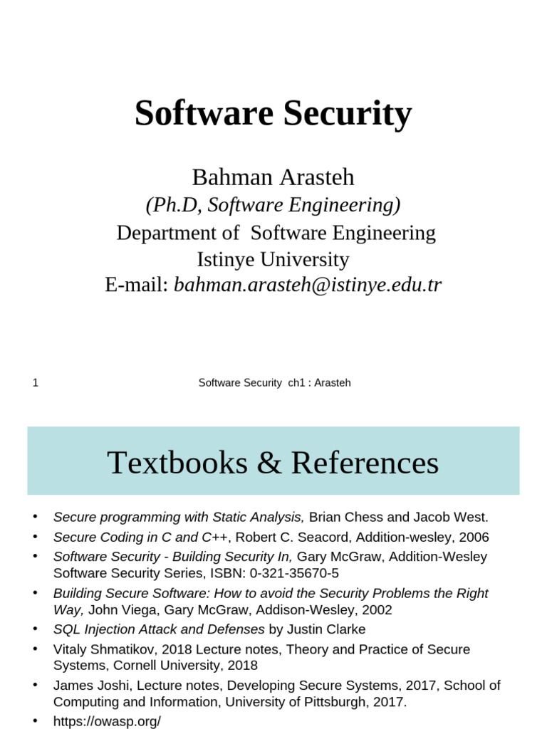 SW Security Ch1 Intro | PDF | Security | Computer Security