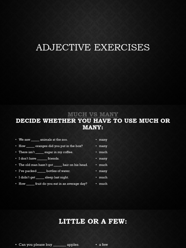 All Adjective Development Excercises | PDF | Adjective | Linguistics