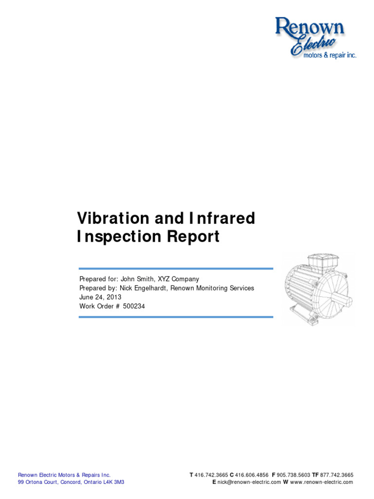 Sample Report August 28 2013 | PDF | Infrared | Mechanical Engineering