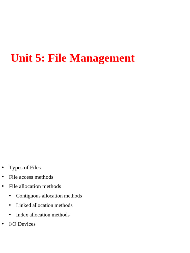 Unit 5 - File Management-1 | PDF | Computer File | Hard Disk Drive