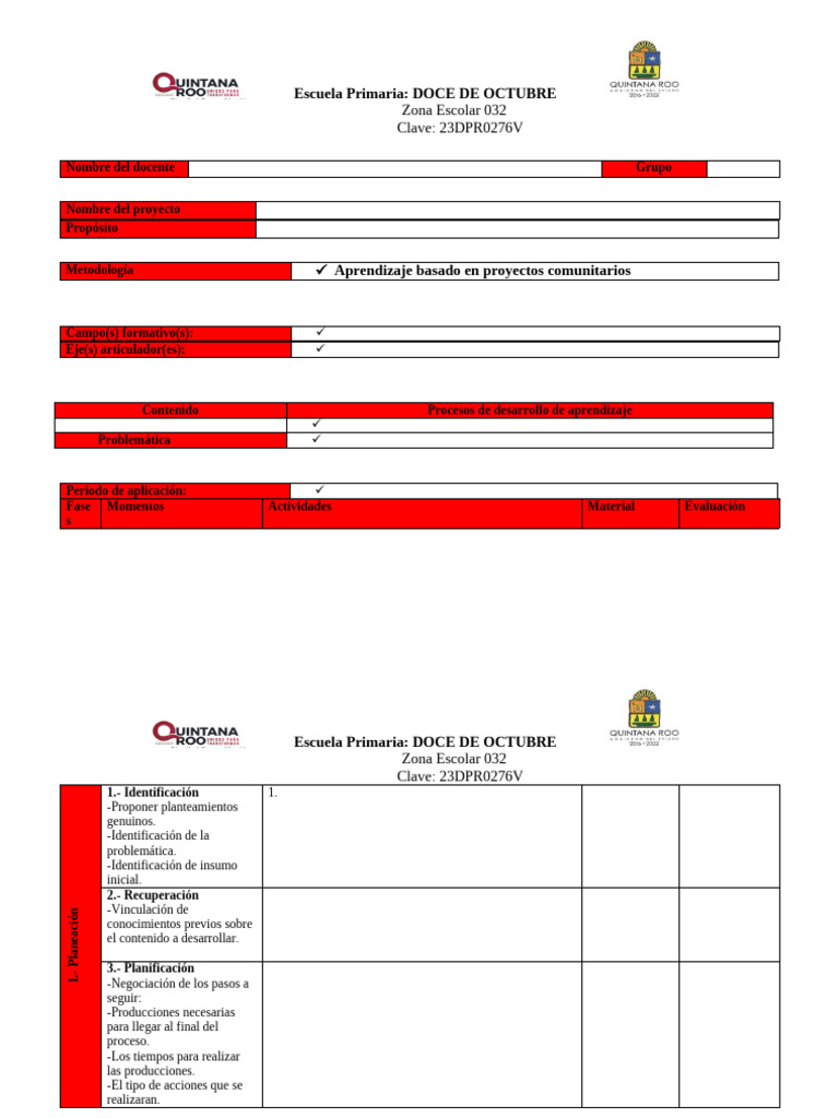 Planeación ABPC | PDF | Educación primaria | Aprendizaje en base a ...
