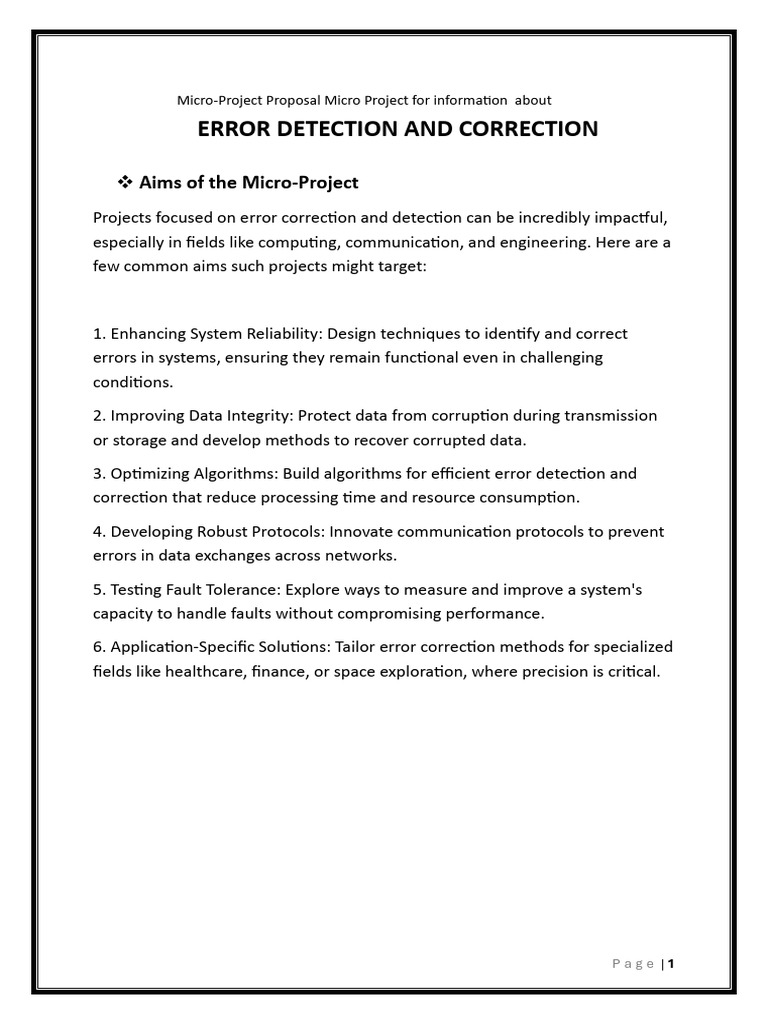 Error Detection and Correction | PDF | Error Detection And Correction | Transmission Control ...