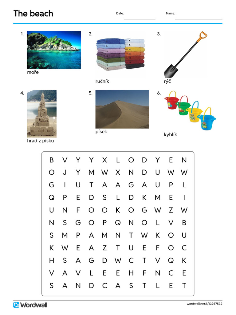 The Beach Wordsearch | PDF