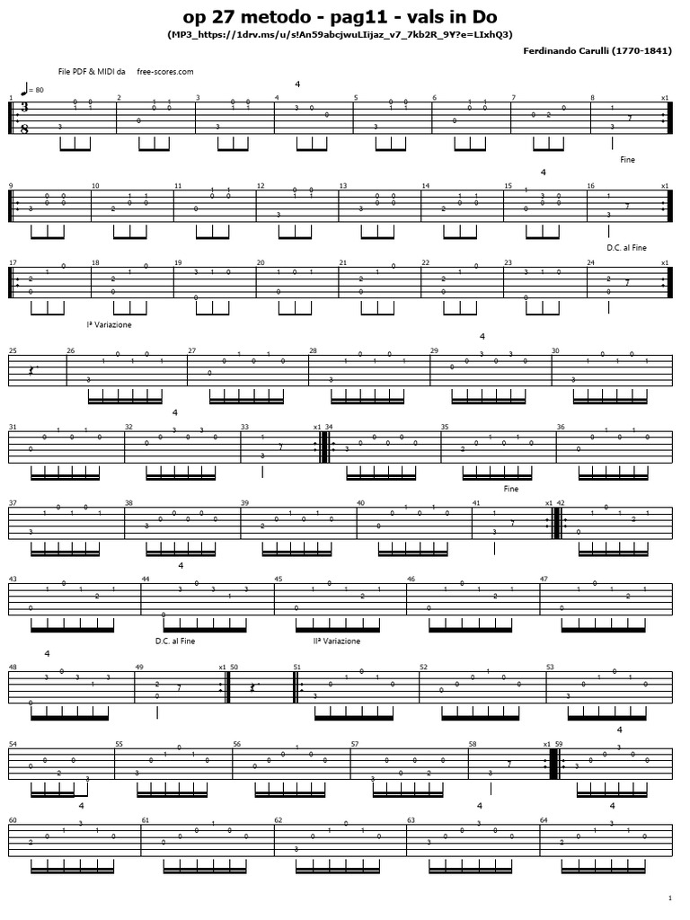 Carulli's 27th Method Variations | PDF