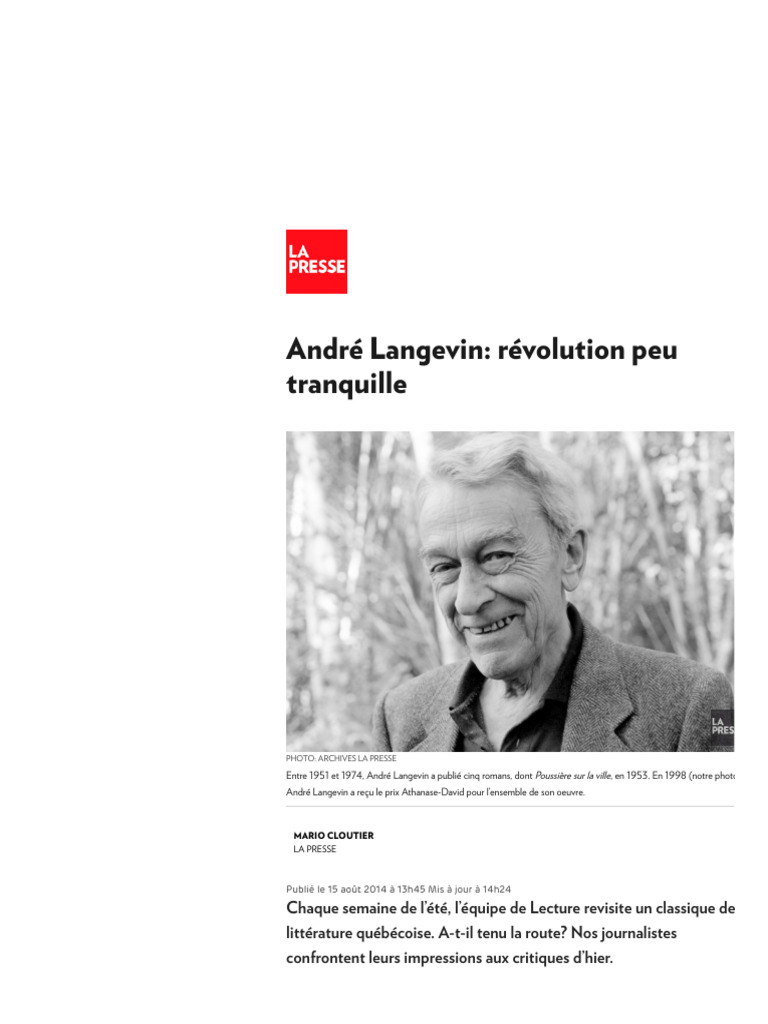 André Langevin: Révolution Peu Tranquille | PDF