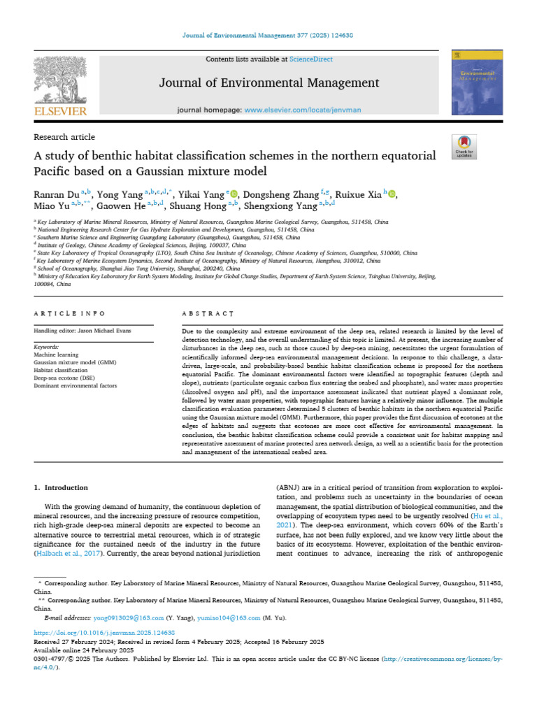 6A Study of Benthic Habitat Classification Schemes in T 2025 Journal of ...
