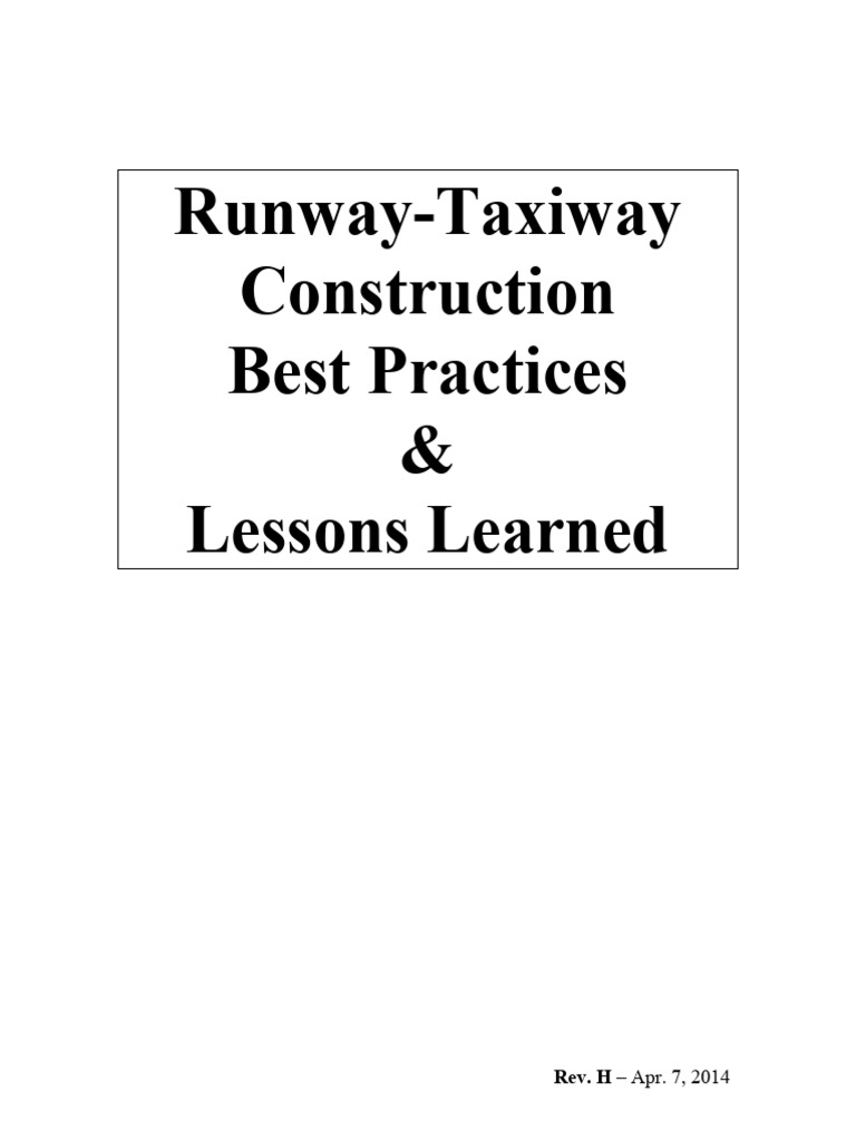 FAA - RWY-TWY Construction Best Practices and Lessons Learned | PDF ...