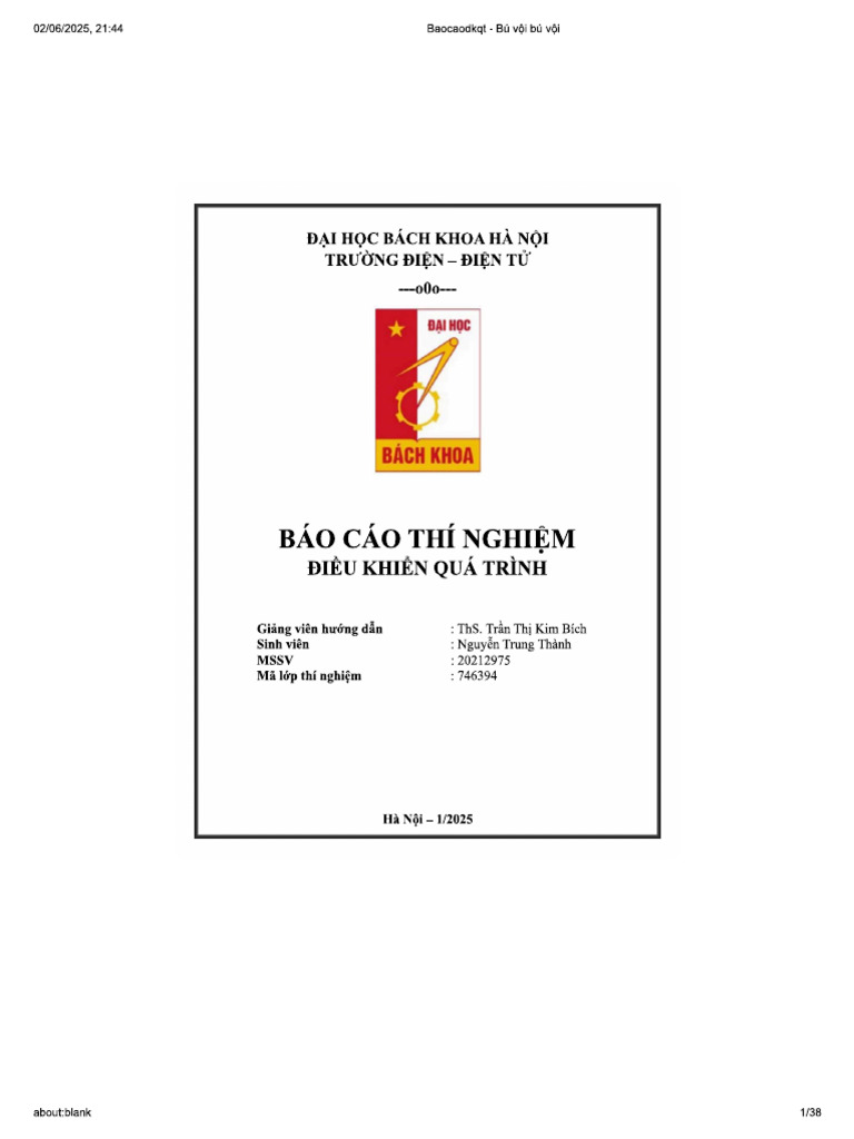 Báo Cáo DKQT | PDF
