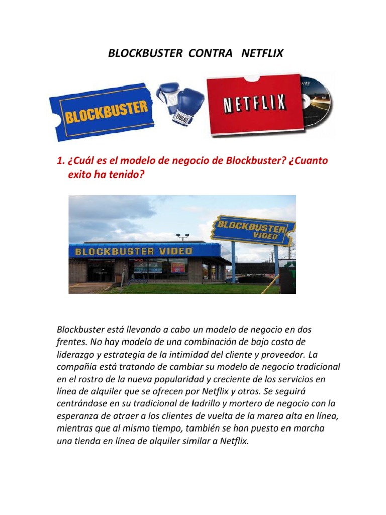 Blockbuster vs. Netflix: El Desafío | PDF | Netflix | Modelo de negocio
