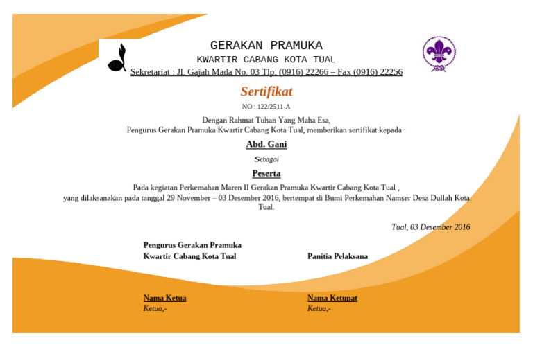 sertifikat-pramuka | PDF