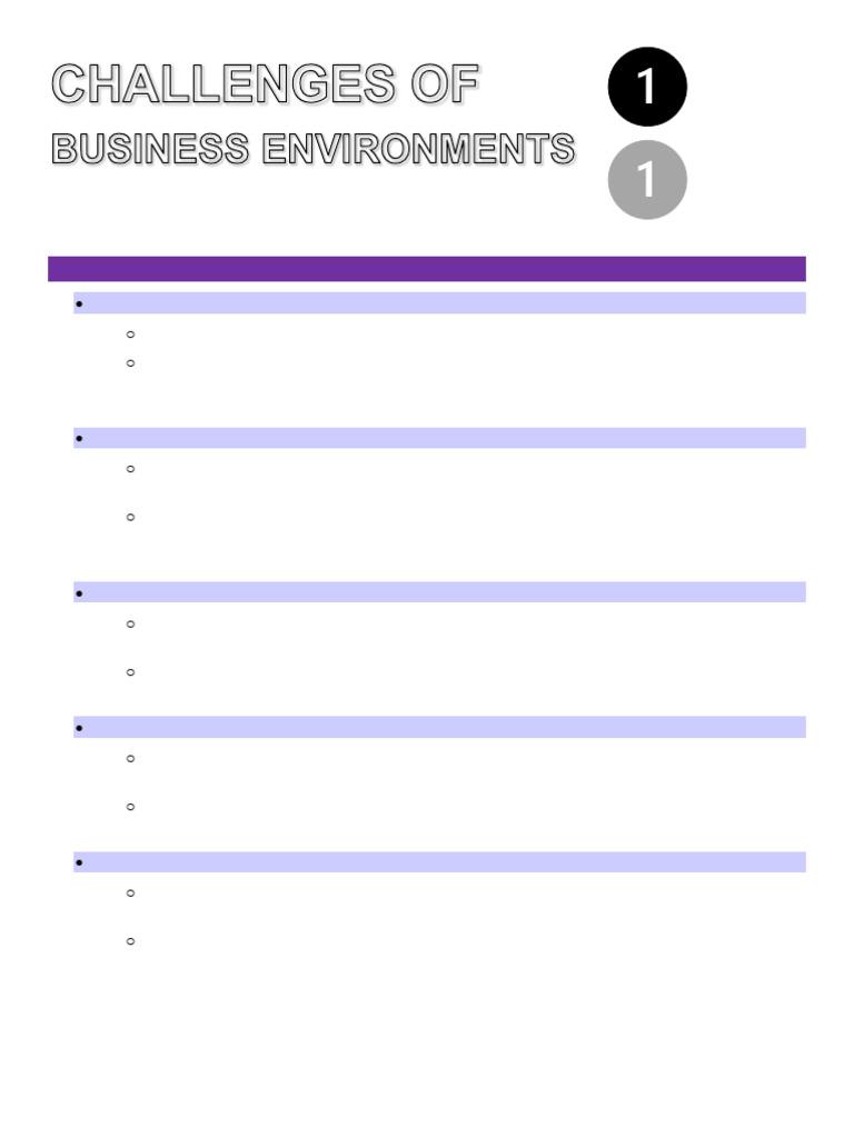 Challenges of The Business Environment Paper 1 Topic 1 | PDF ...