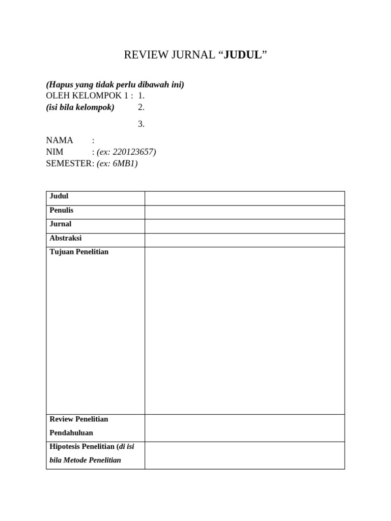 Review Jurnal Template SPM | PDF