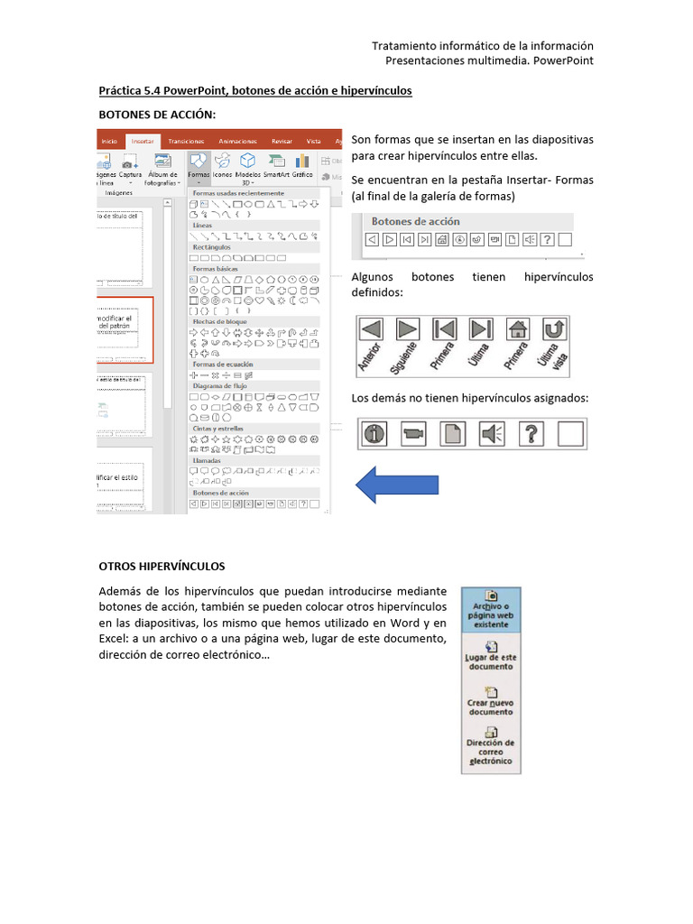 Práctica 5.4 Práctica Powerpoint. Botones de Acción | PDF | Microsoft ...