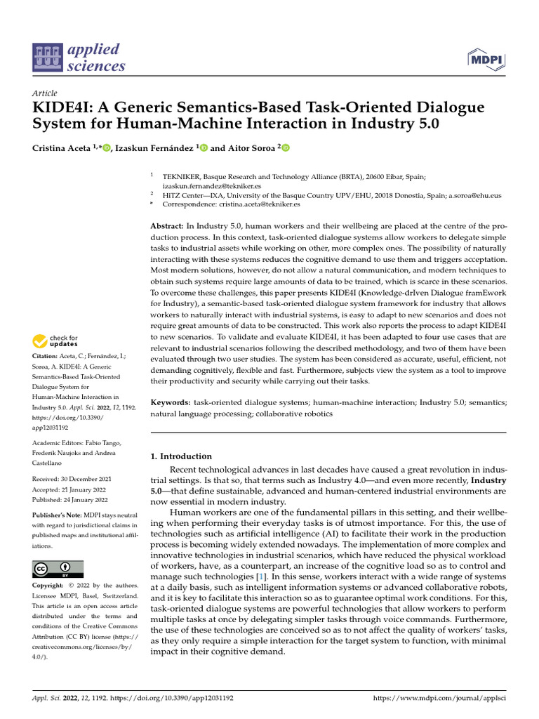 KIDE4I A Generic Semantics-Based Task-Oriented Dia | PDF | Use Case | System