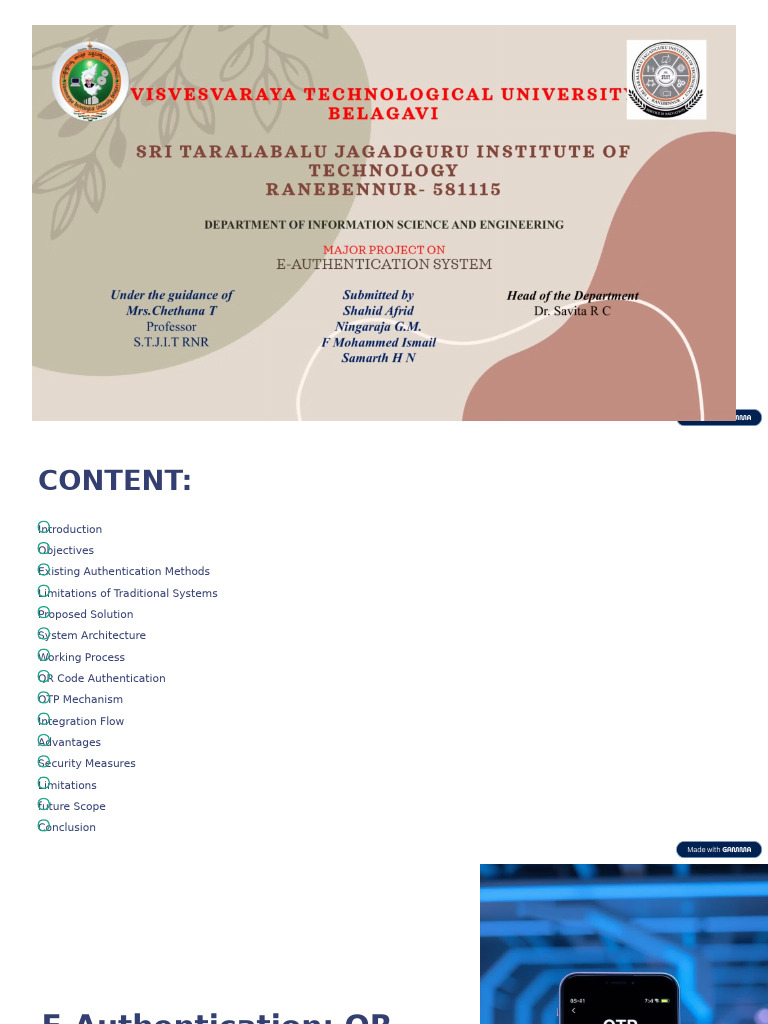 E Authentication QR Code and OTP System | PDF | Authentication | Qr Code