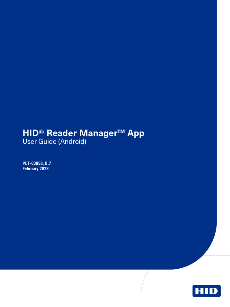 plt-03858 b.7 - Hid Reader Manager App User Guide Android | PDF | Mobile App | Android ...