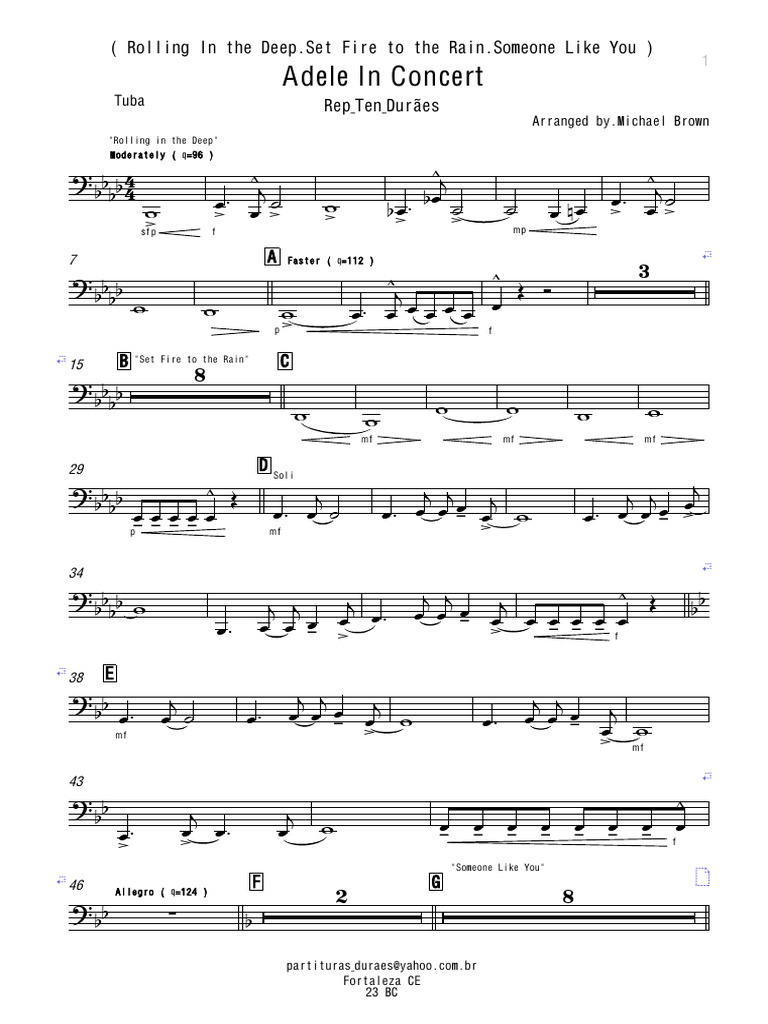 Partituras Medley Adele.pdf | PDF | Aerophones | Brass Instruments