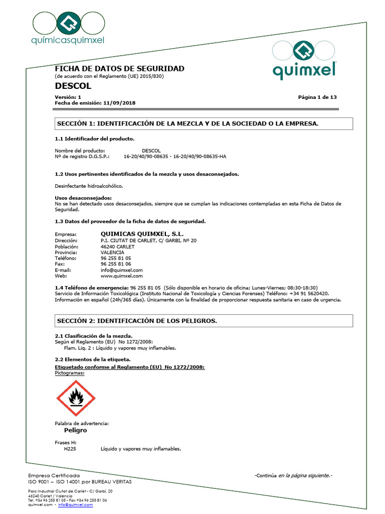 DESCOL | PDF | Residuos | Compuesto orgánico volátil